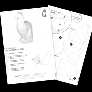Kato - Feline Cat Print & Fold Papercraft Kit Printable Low Poly Object ...