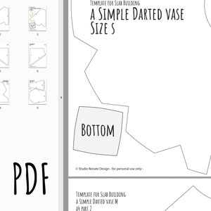 Darted Vase, Pottery Template for Slab Building a Simple Darted VASE ...