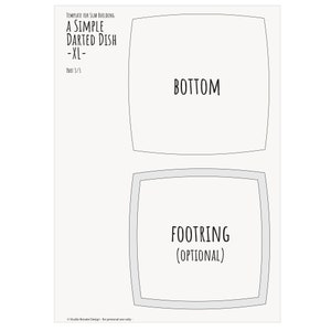 2d Print Template for Slab Building a Simple Darted Serving Dish SVG ...