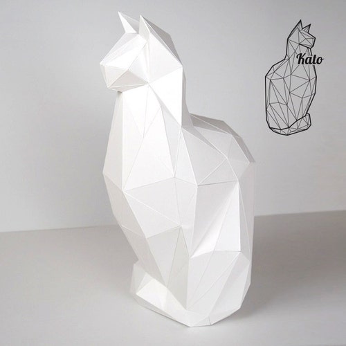 Kato Feline Cat Print & Fold Papercraft Kit Printable Low - Etsy Canada