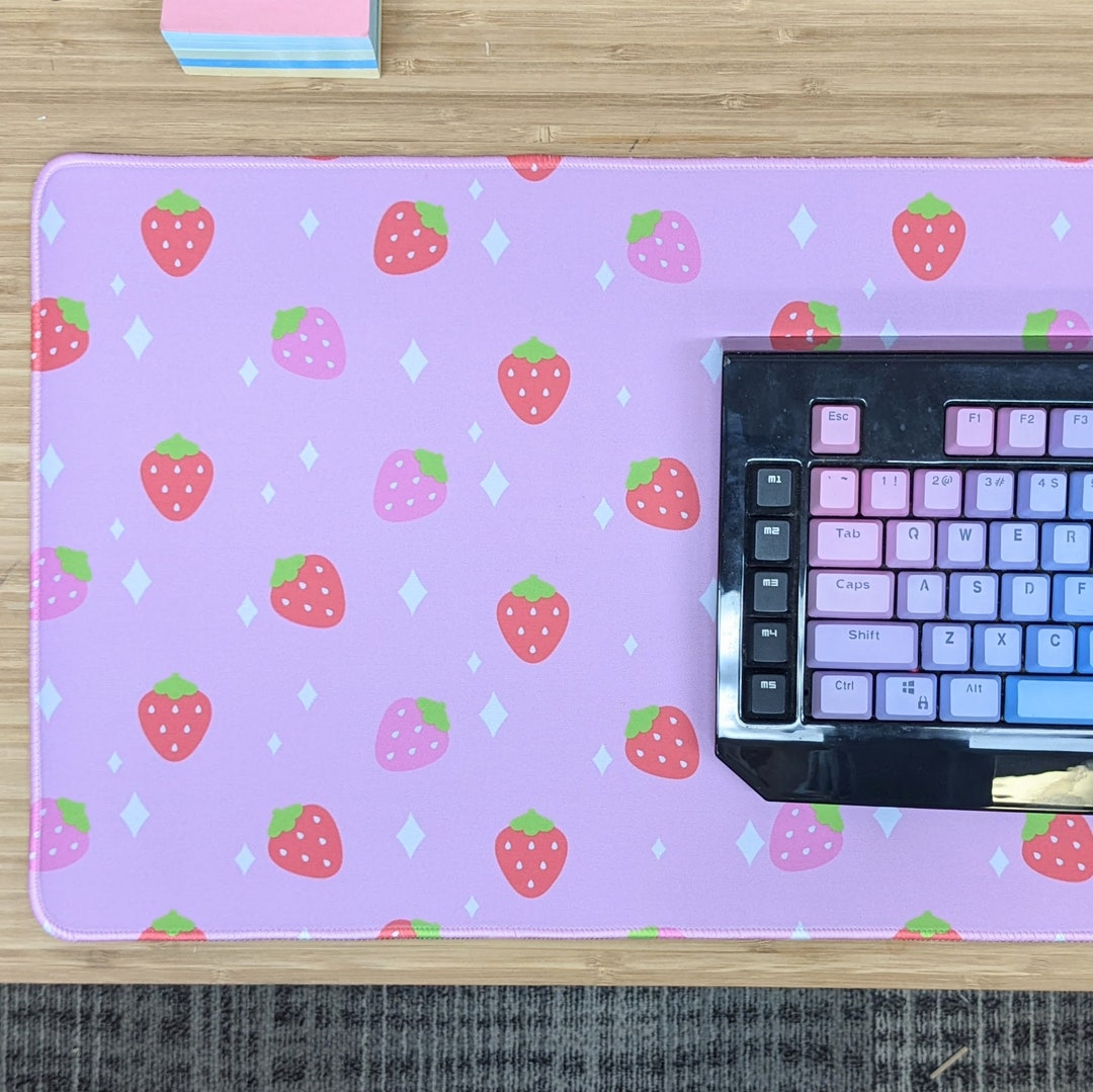 Pastel Strawberry Sparkle Gamer Kawaii Sweet Mousepad Desk Mat - Etsy