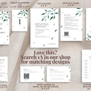 Greenery Wedding Seating Chart Template • Elegant Botanical • 24x36 ...