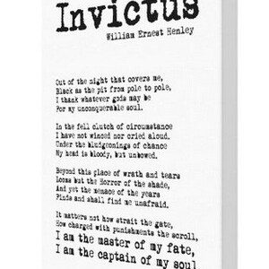 Invictus Poem Poetry by William Ernest Henley 8x10 Instant | Etsy