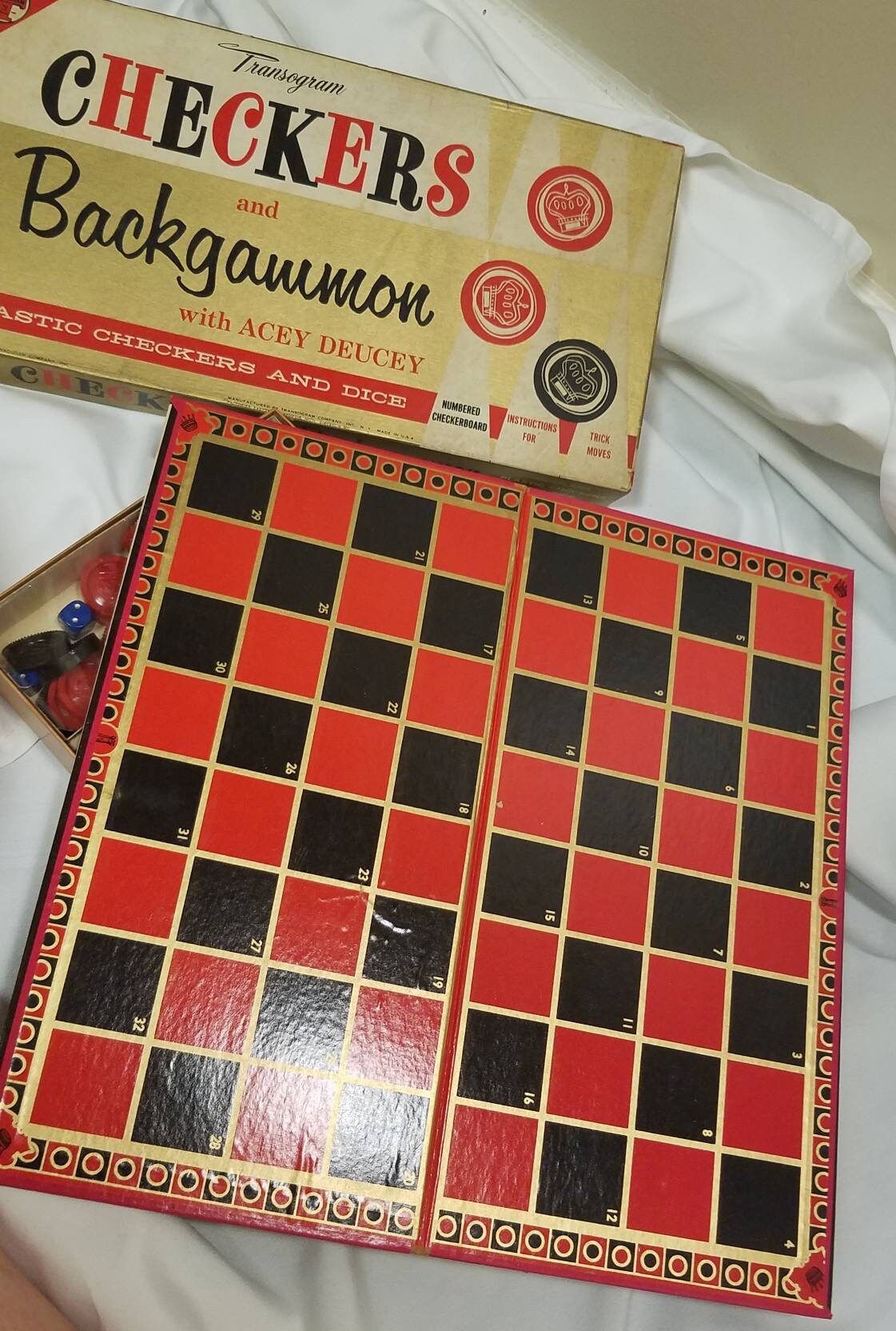 Vintage Transogram Games Checkers and Backgammon with Acey | Etsy