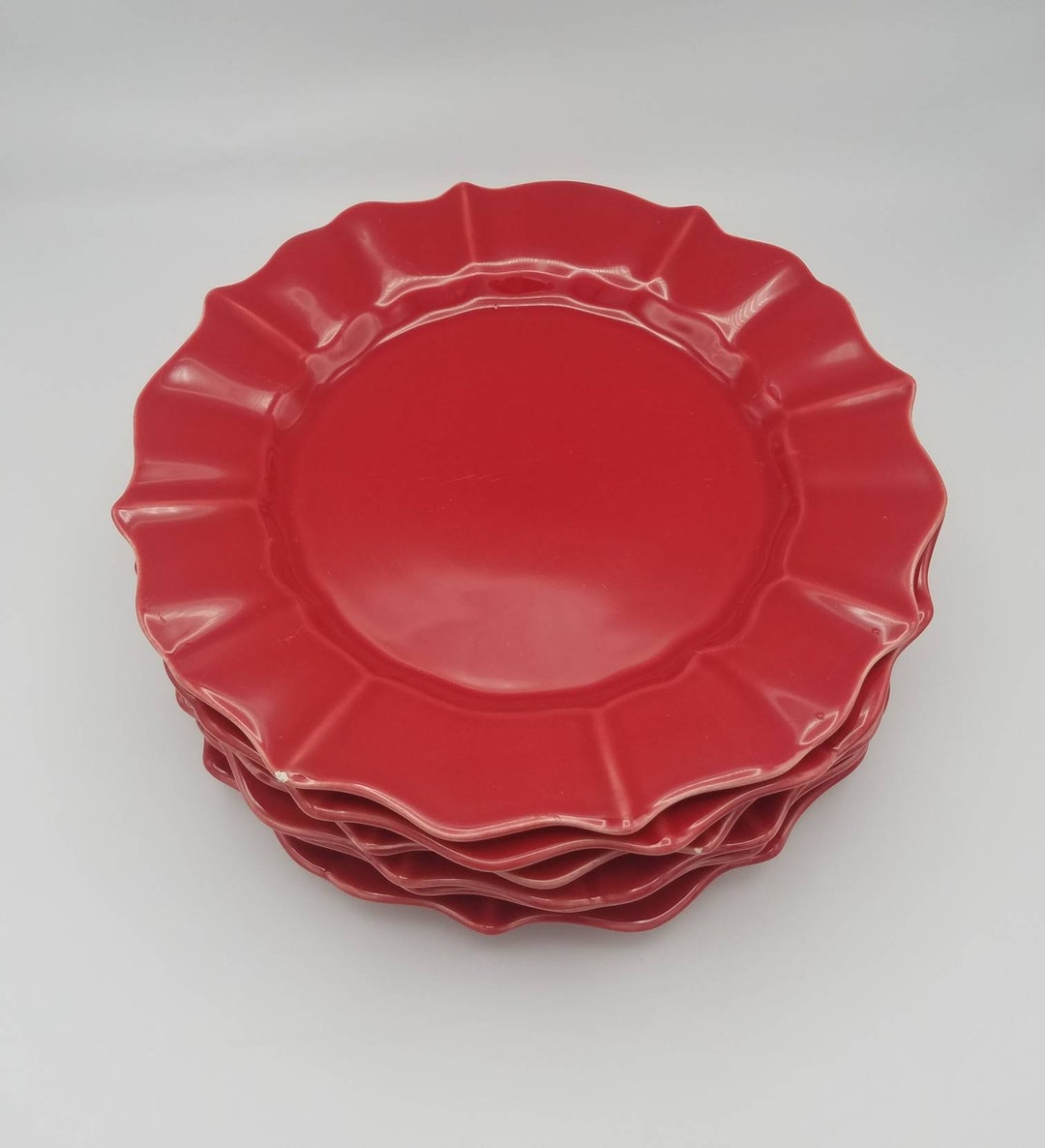 Vintage Loucarte Portugal Red Dinner Plate - Etsy