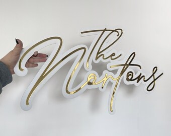 Acrylic Modern Name Sign - Etsy