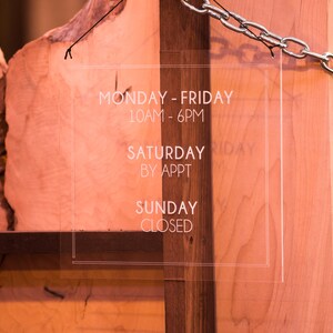 Store Hours Sign, Business Sign, Custom Business Hours Sign, Shop Sign ...