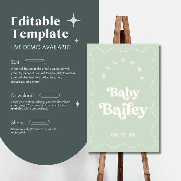 Welcome Baby Shower Sign - Etsy