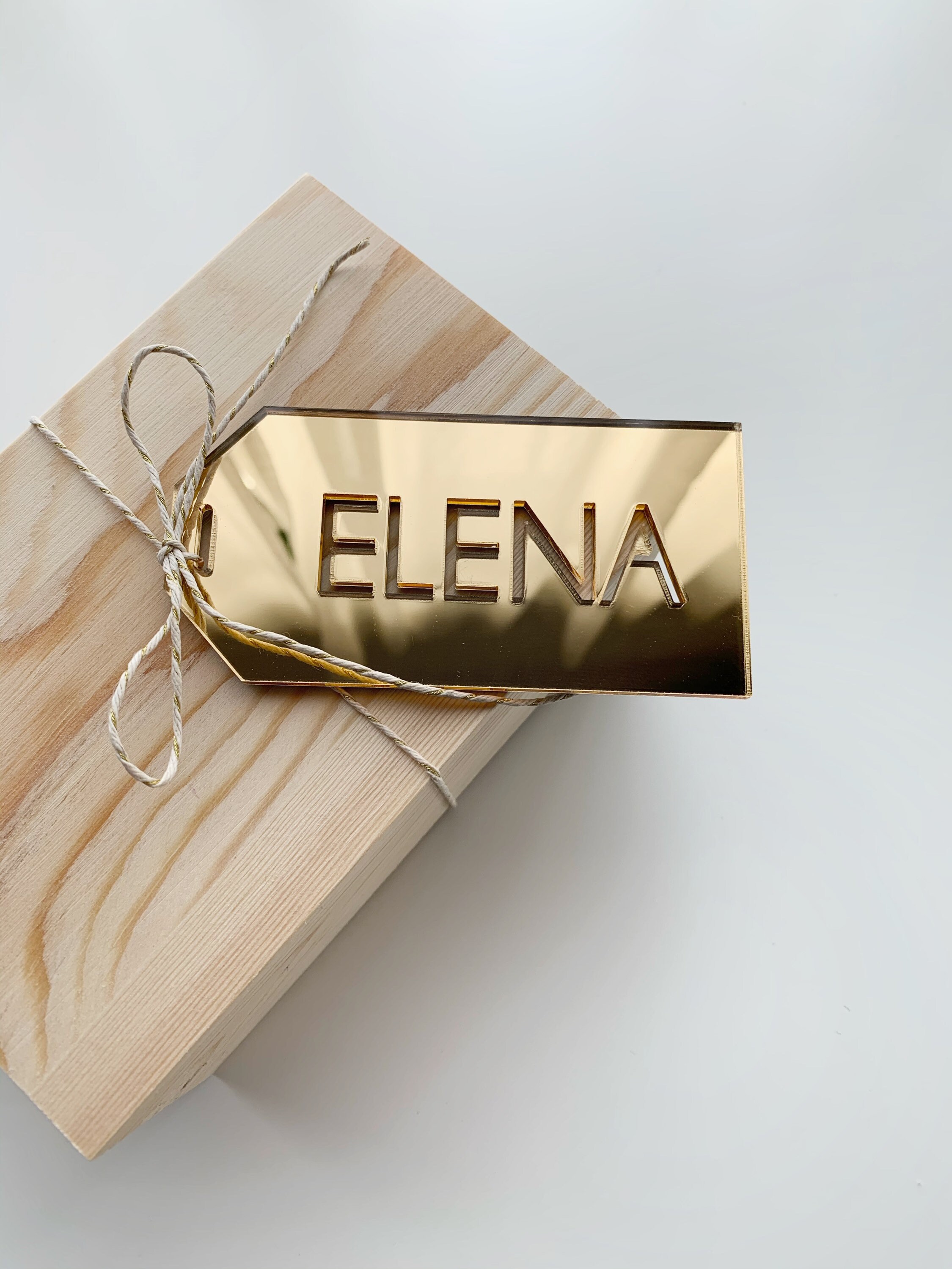 Custom Name Tag Silver Gold Mirror Gift Tag Silver - Etsy