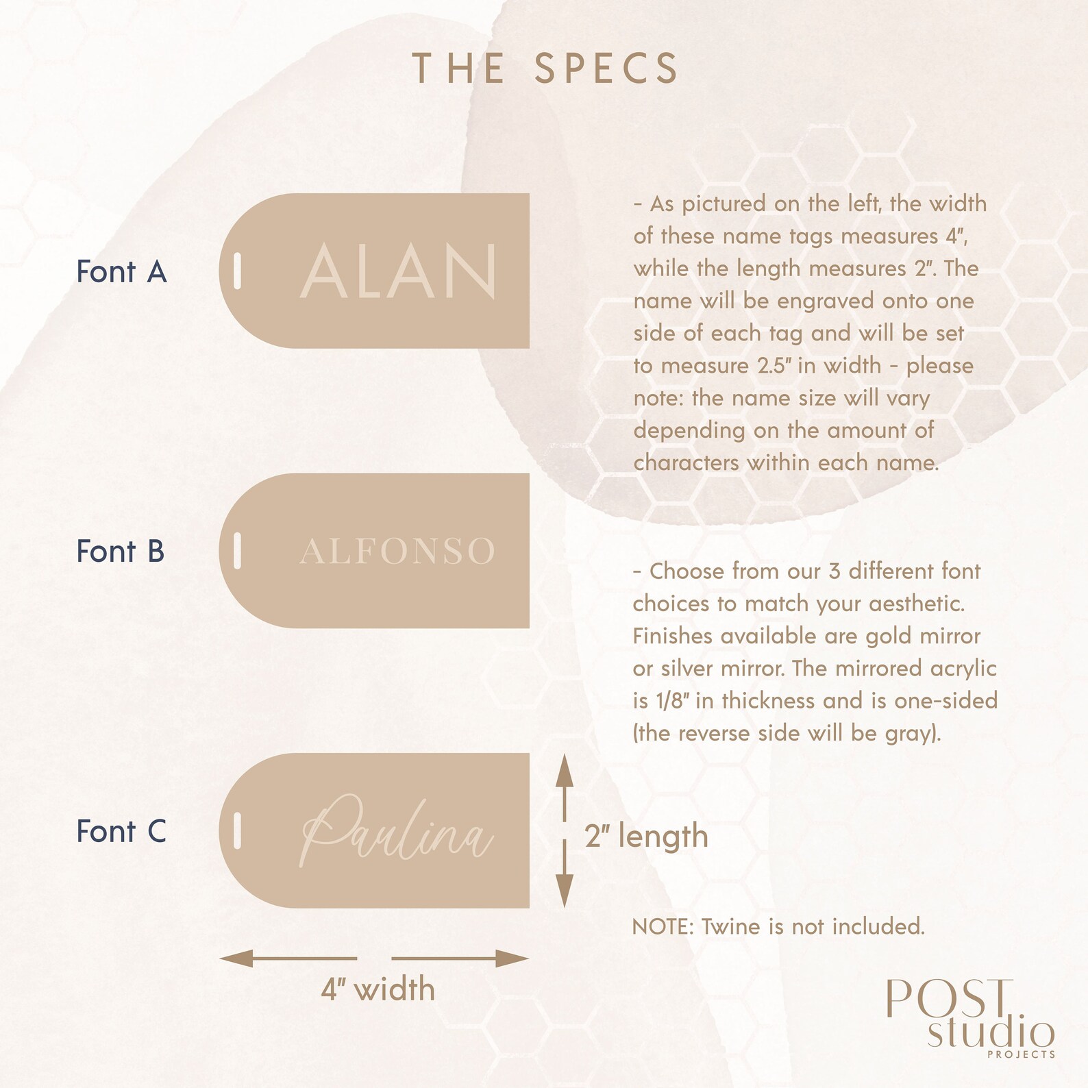 Modern Place Card Name Tags Mirrored Custom Wedding Place - Etsy