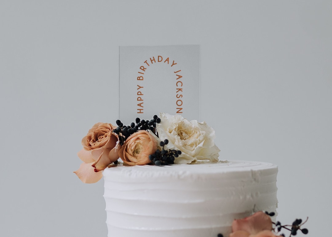 Happy Birthday Custom Name Cake Topper, Customized Birthday Cake Topper ...