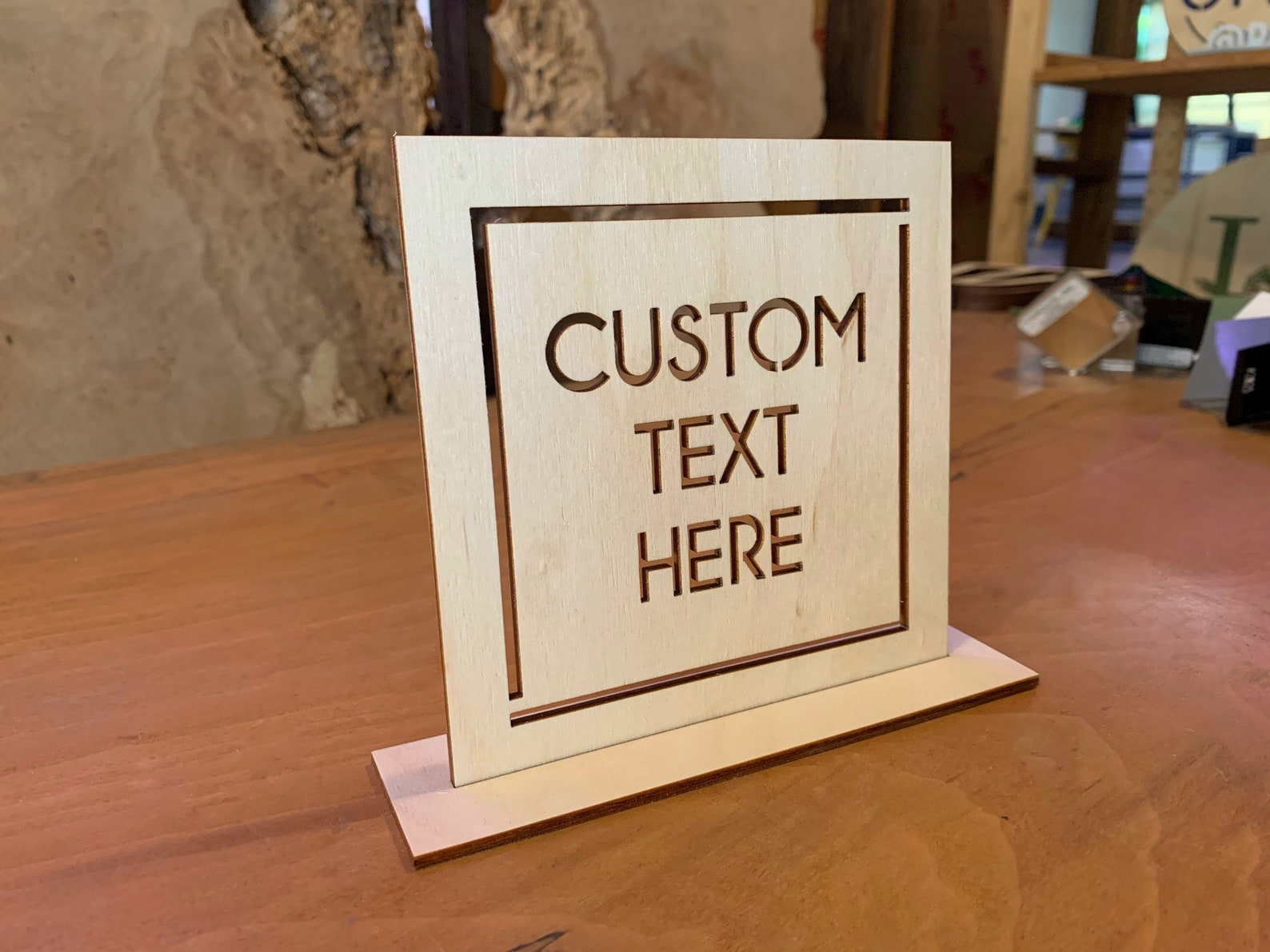 Custom Text Wood Stand Sign Business Sign Shop Sign Wooden - Etsy