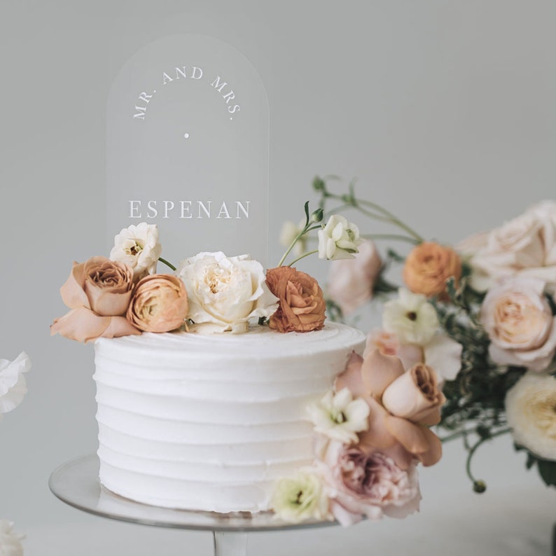Aria Cake Topper Customized Arch Wedding Cake Topper Bridal - Etsy