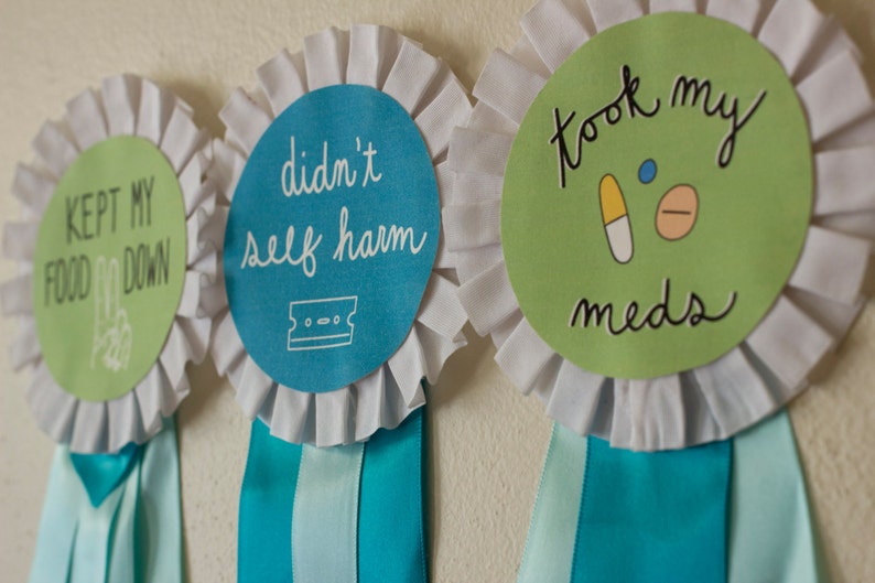 Rosette Award Ribbon for Recovery Mental Illness Mental - Etsy