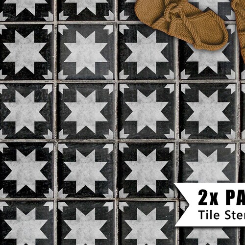 Crescent Tile Stencil for Patios Floors Tiles and - Etsy