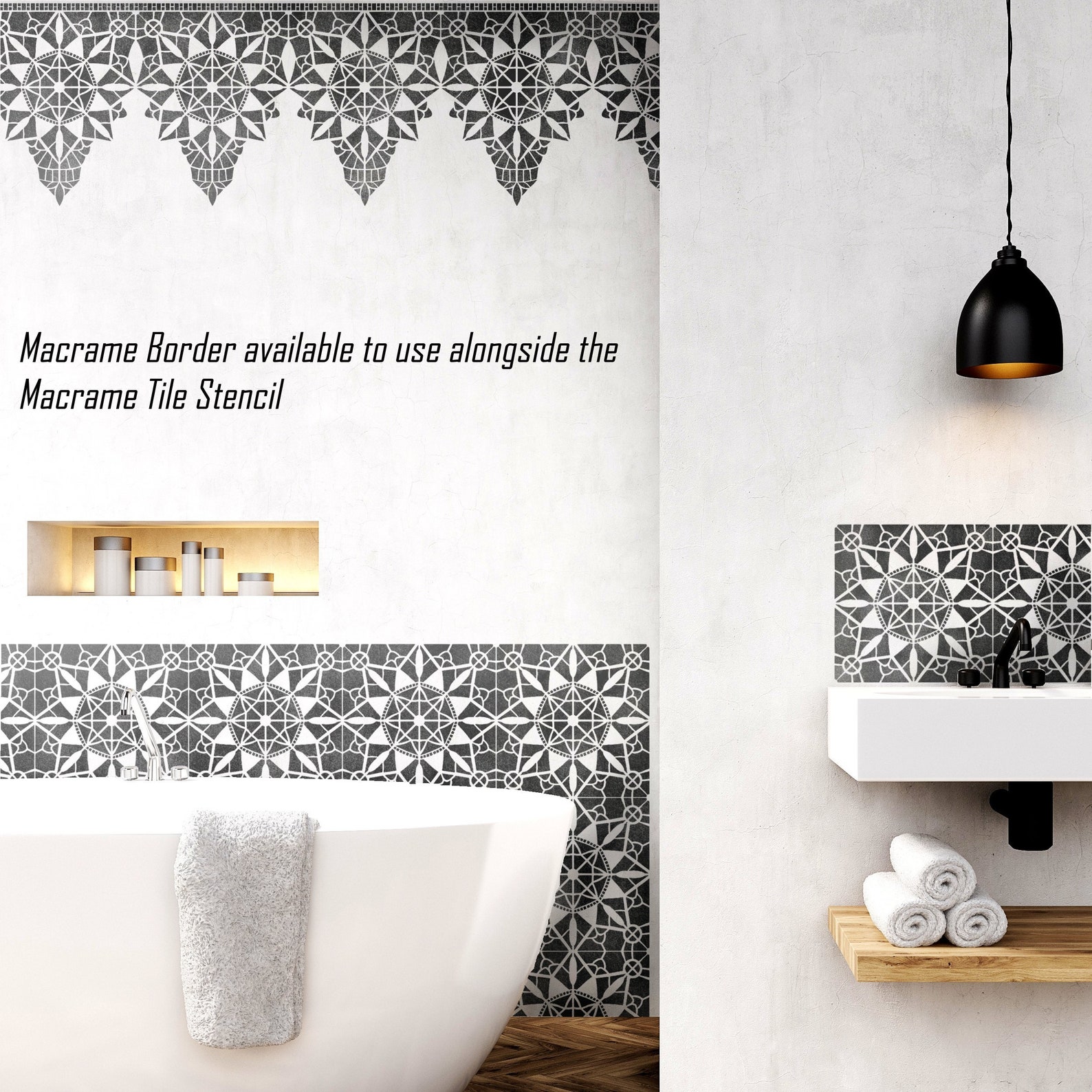 Faux Tile Stencils Paint Tile Effect on Floors Walls - Etsy