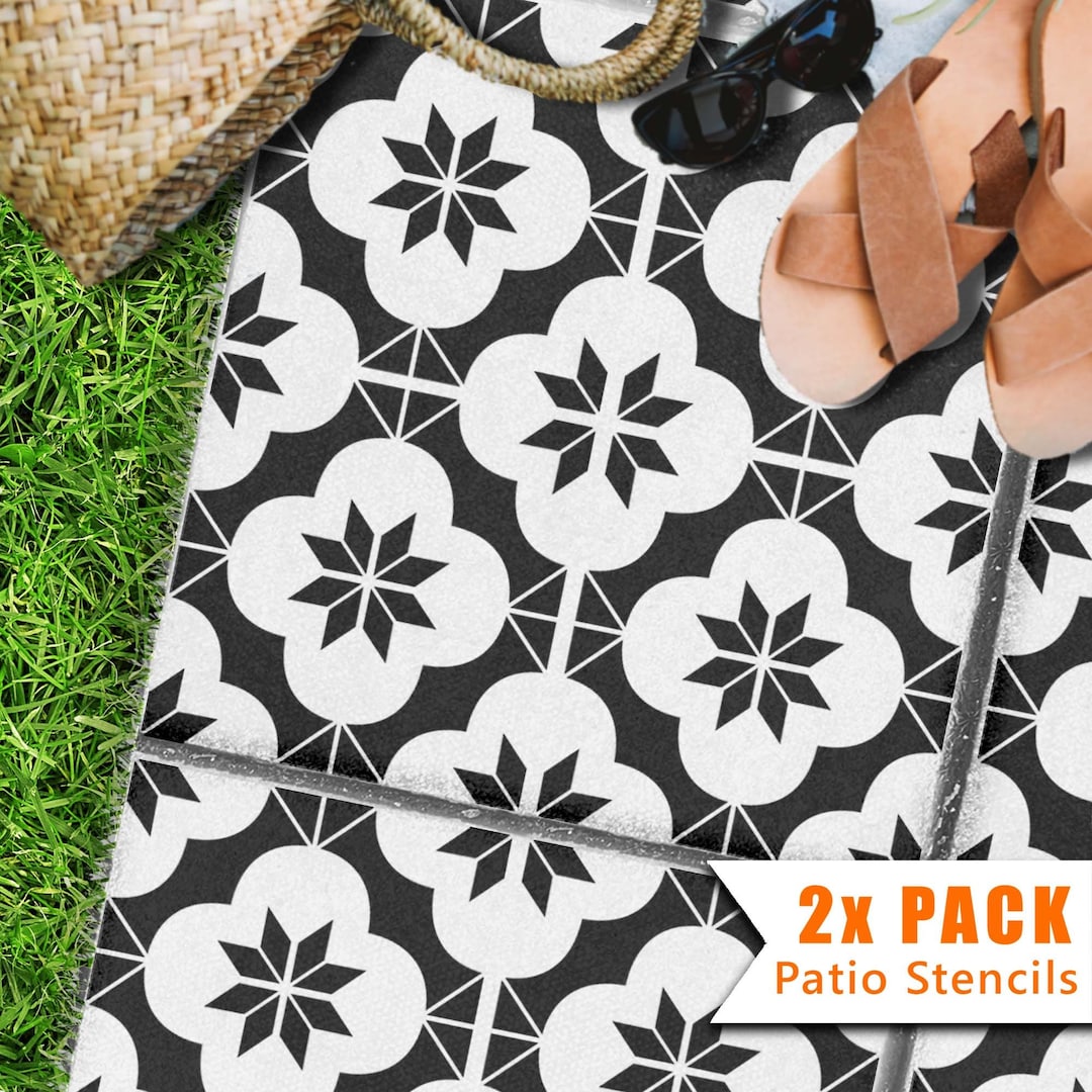 Patio Slab Stencil - 60x60 and 45x45 Cm Square Concrete Garden Paver ...