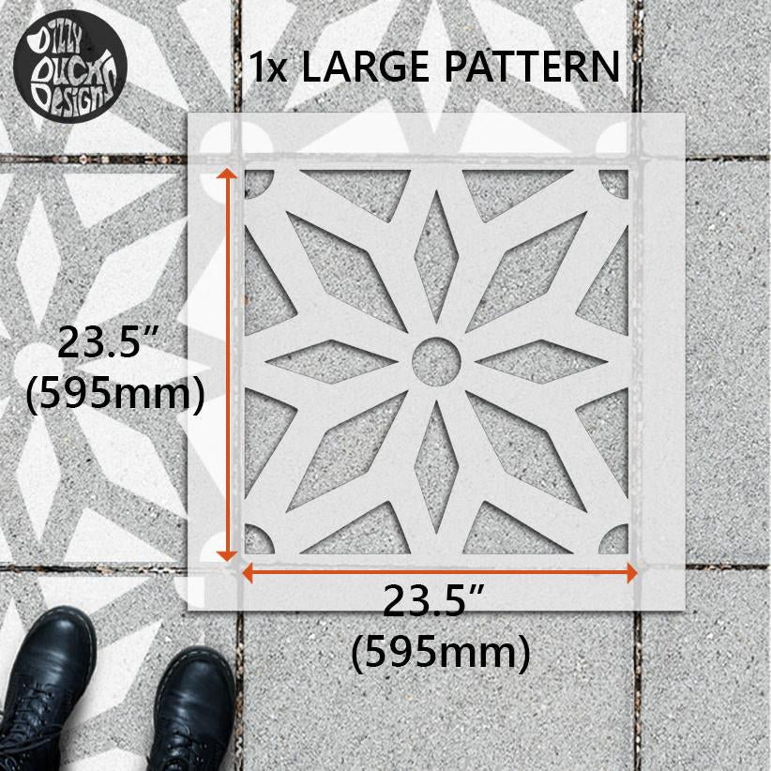 Patio Slab Stencil - 60x60 and 45x45 Cm Square Concrete Garden Paver ...