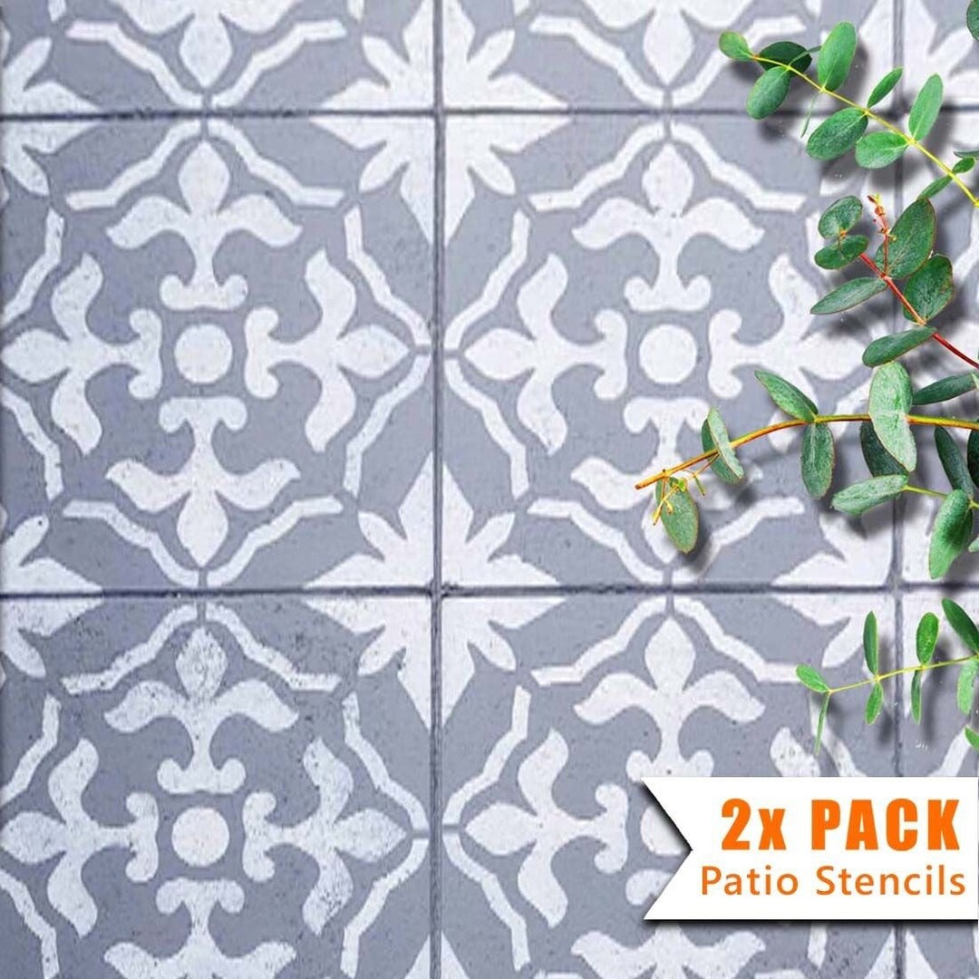 Patio Slab Stencil - 60x60 and 45x45 Cm Square Concrete Garden Paver ...