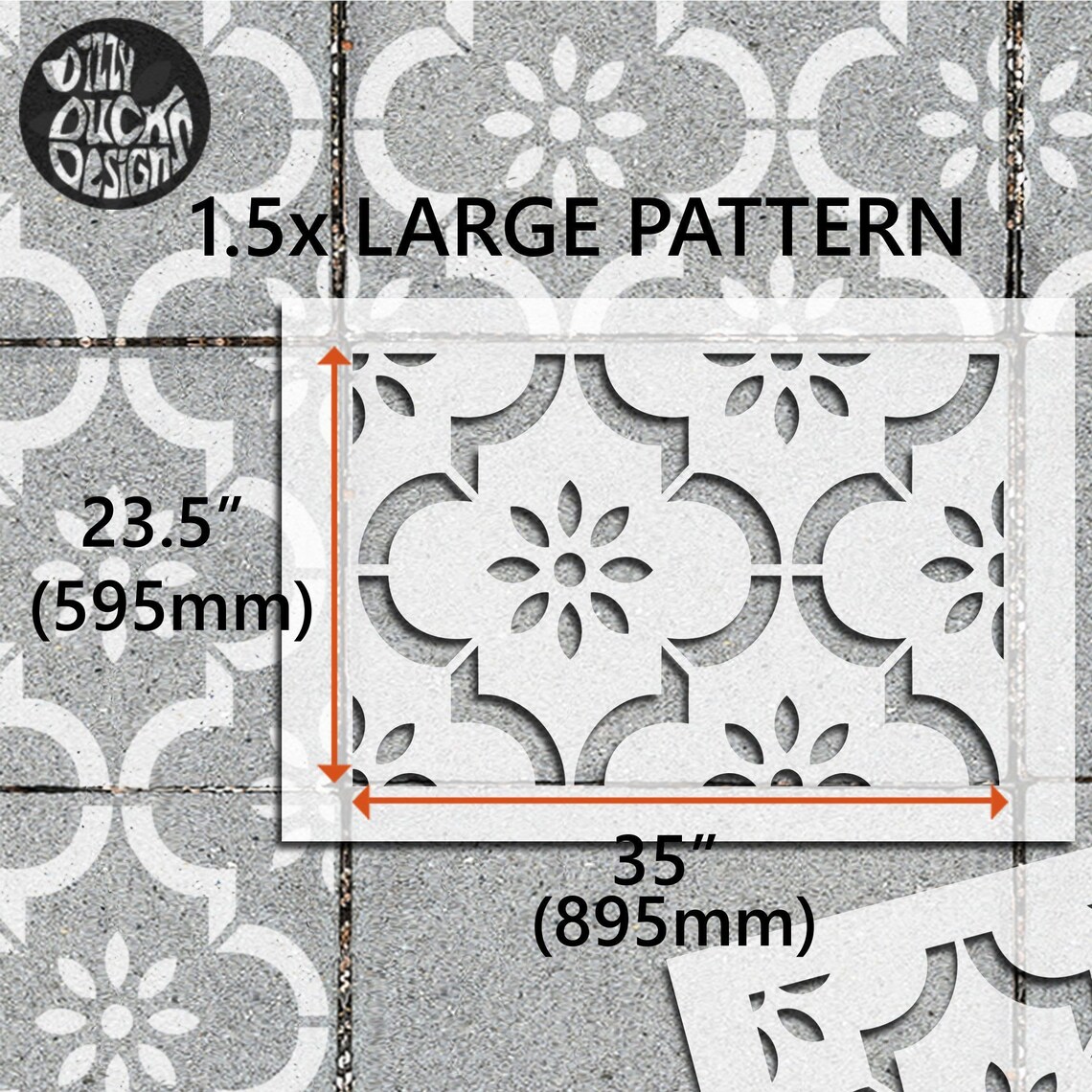 Patio Slab Stencils for Large 900x600 Rectangle Concrete - Etsy
