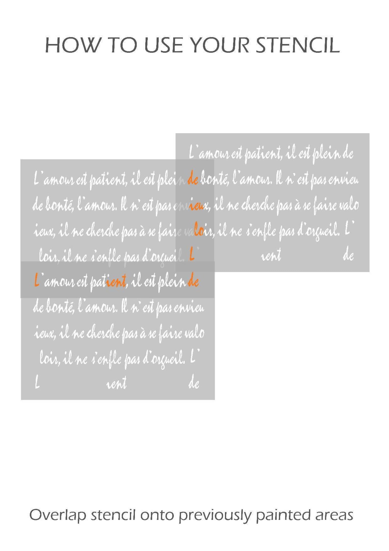 French Script STENCIL - French Shabby Shic Stencilfor Walls Furnture ...