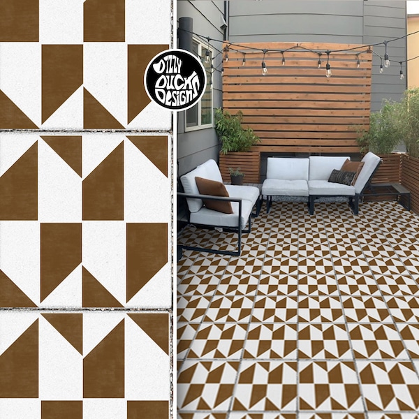 Patio Stencil For Concrete Etsy Uk