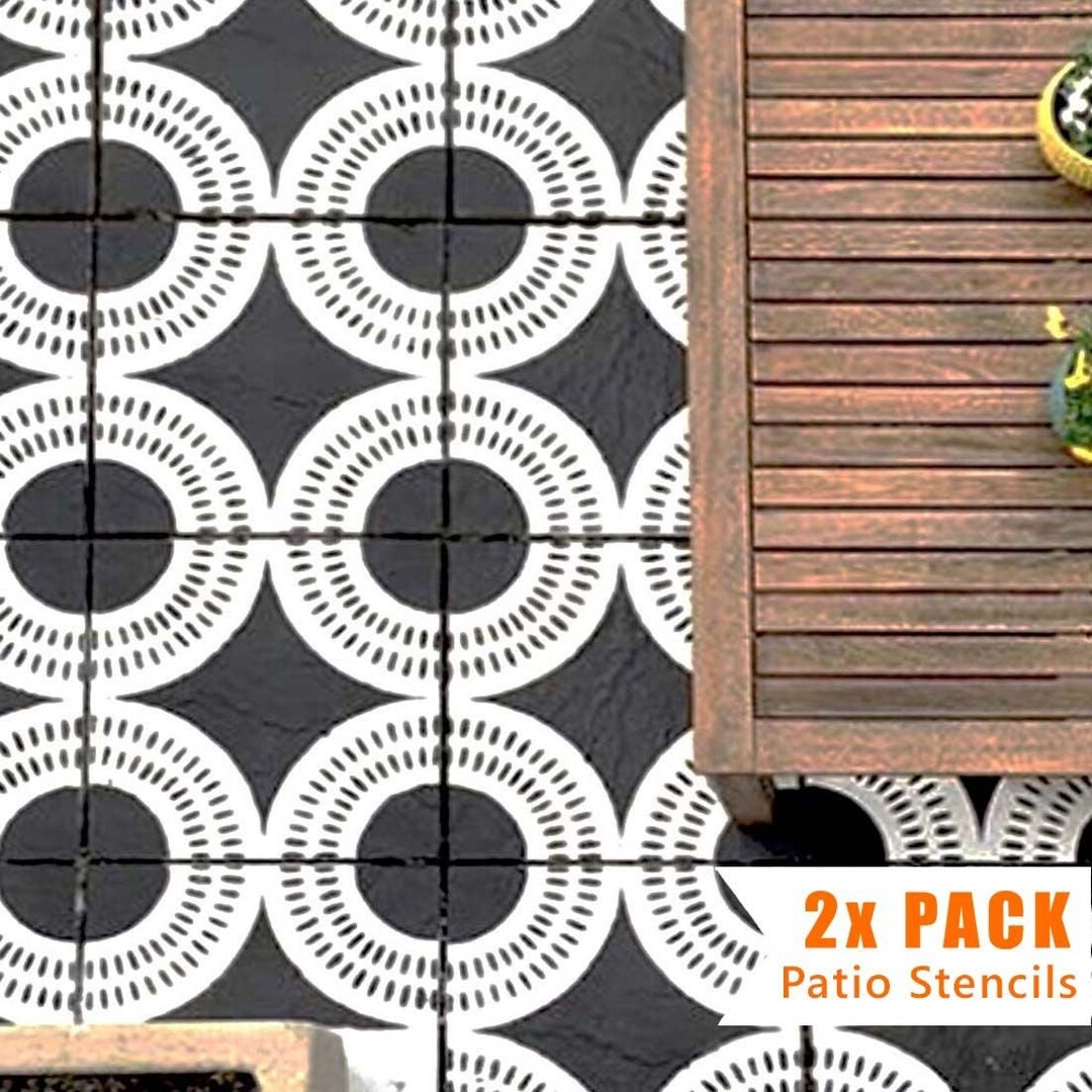 Patio Slab Stencil - 60x60 and 45x45 Cm Square Concrete Garden Paver ...