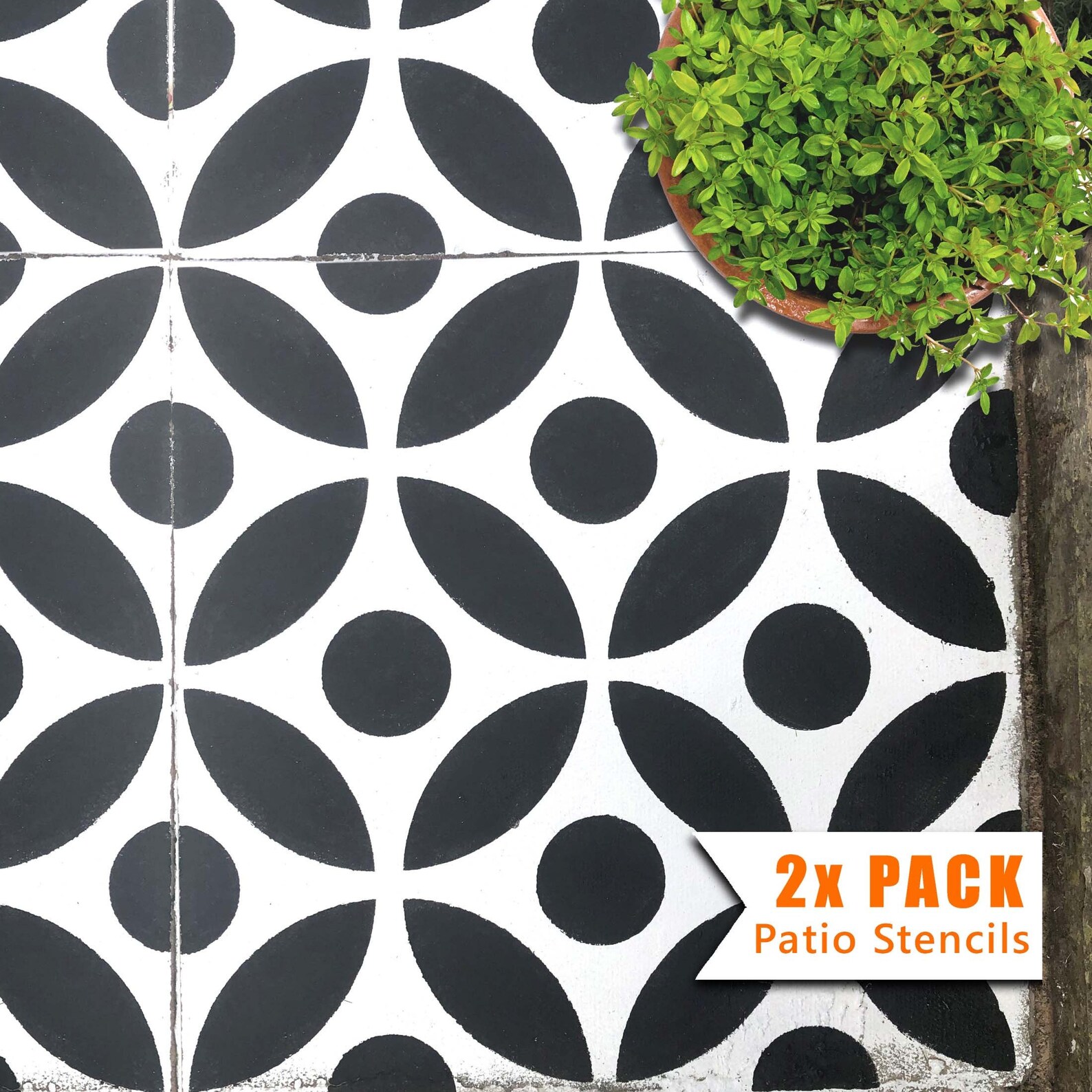 Patio Slab Stencil 60x60 and 45x45 Cm Square Concrete Garden - Etsy