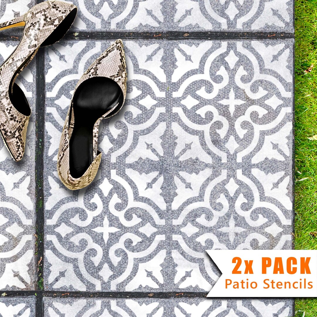 Patio Slab Stencil - 60x60 and 45x45 Cm Square Concrete Garden Paver ...