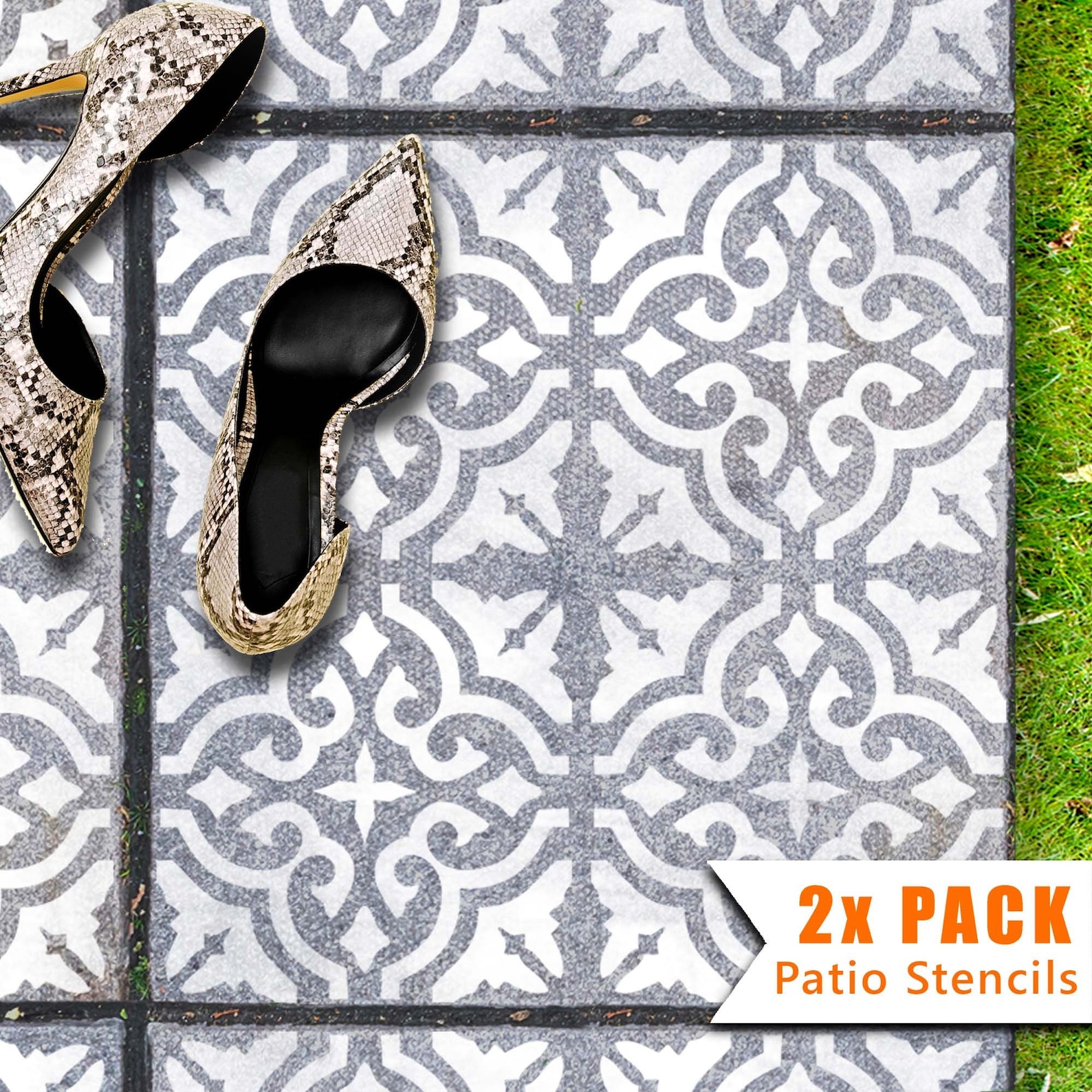 Patio Slab Stencil - 60x60 and 45x45 Cm Square Concrete Garden Paver ...