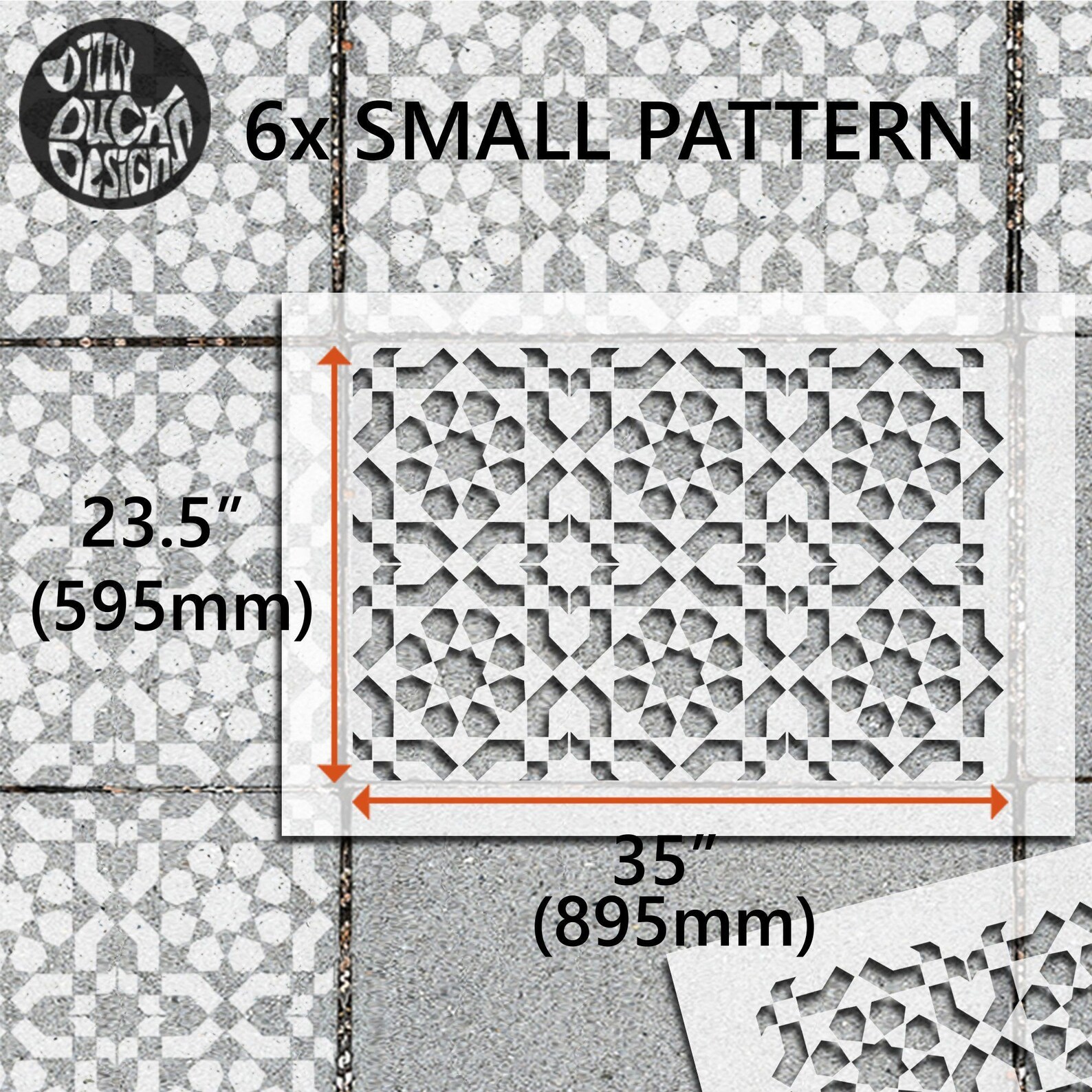 Patio Slab Stencils for Large 900x600 Rectangle Concrete Garden Pavers ...