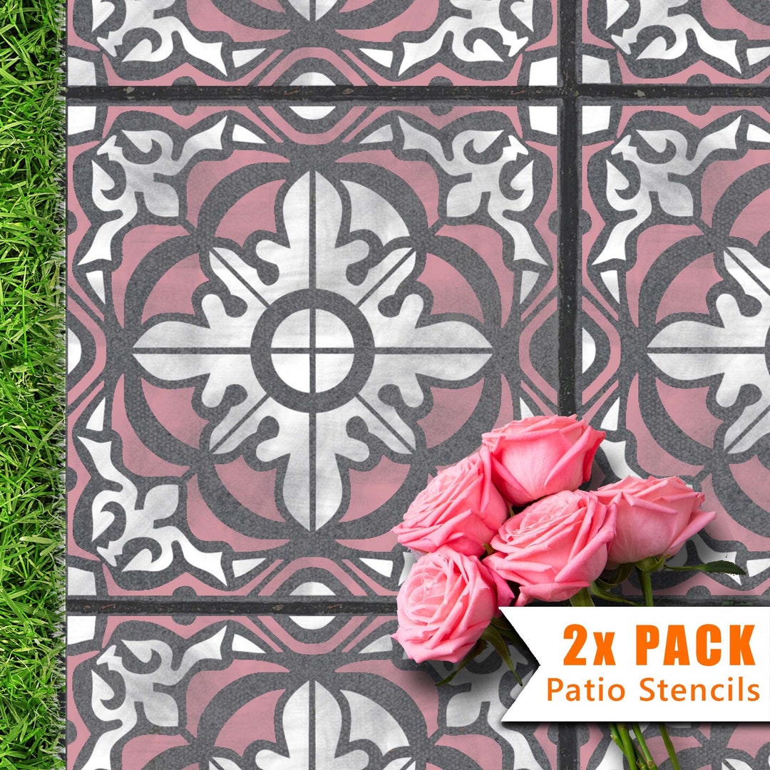 Patio Slab Stencil - 60x60 and 45x45 Cm Square Concrete Garden Paver ...