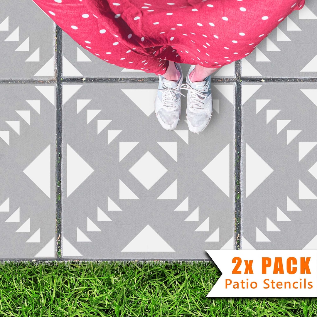 Patio Slab Stencil - 60x60 and 45x45 Cm Square Concrete Garden Paver ...