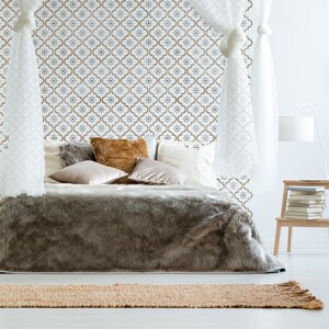 WALL STENCIL for Painting - Jannah Flower Moroccan Boho Reusable Floor ...