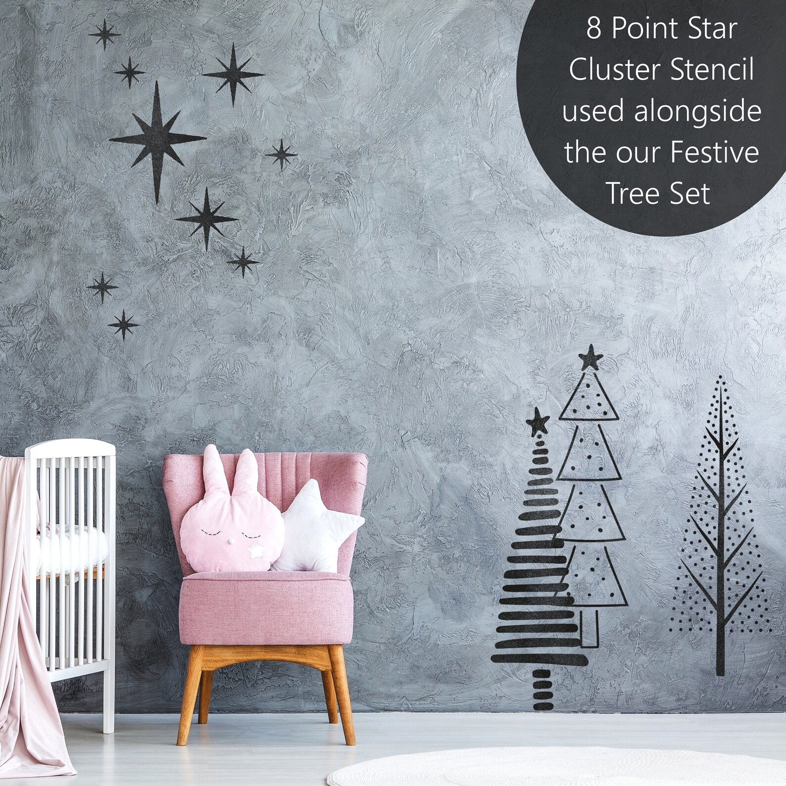 STENCILS for Nordic DIY Decor Set of 3 Scandi Tree Stencils - Etsy