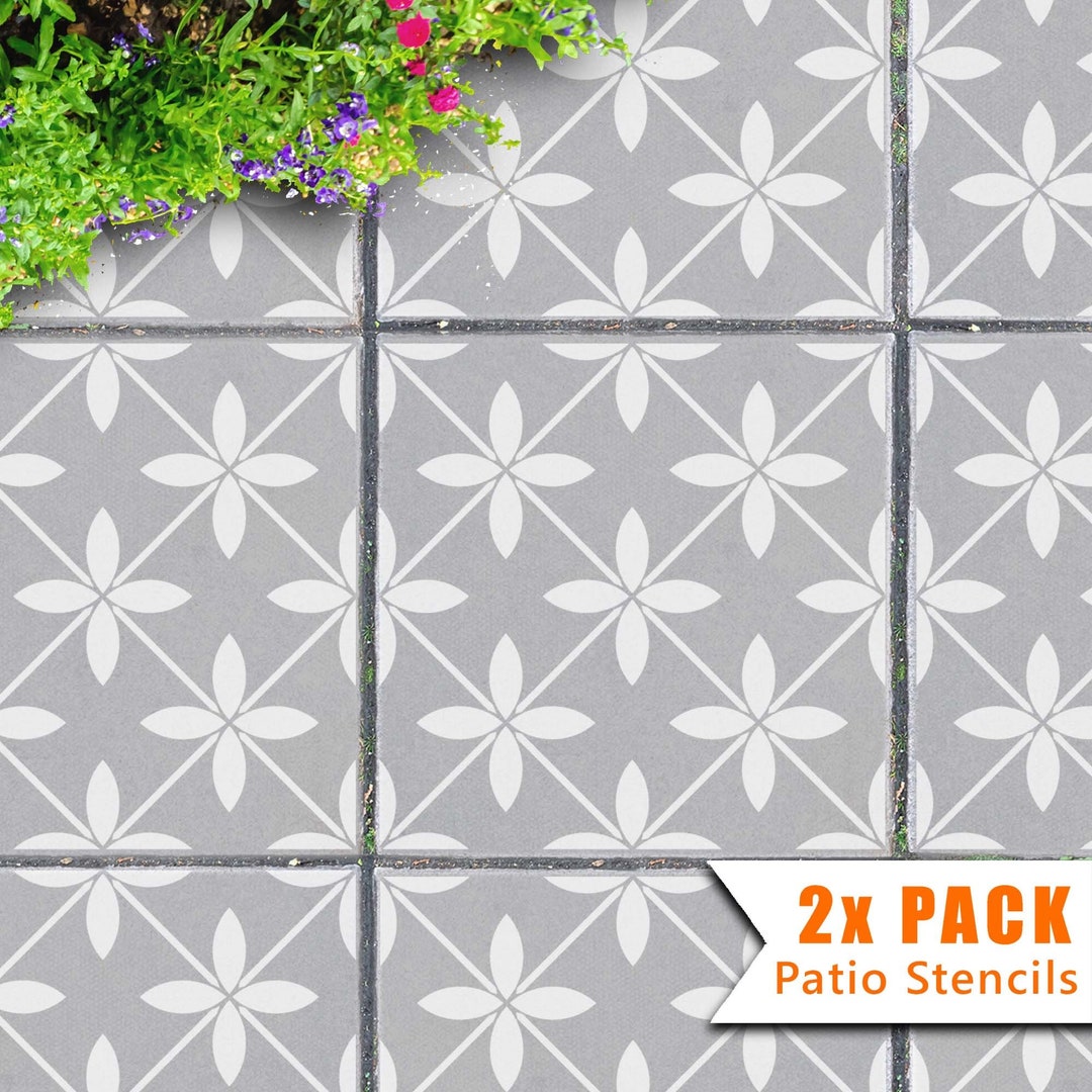 Patio Slab Stencil - 60x60 and 45x45 Cm Square Concrete Garden Paver ...