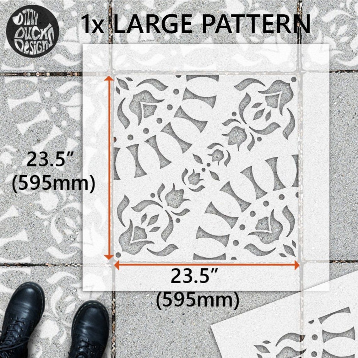 Patio Slab Stencil - 60x60 and 45x45 Cm Square Concrete Garden Paver ...