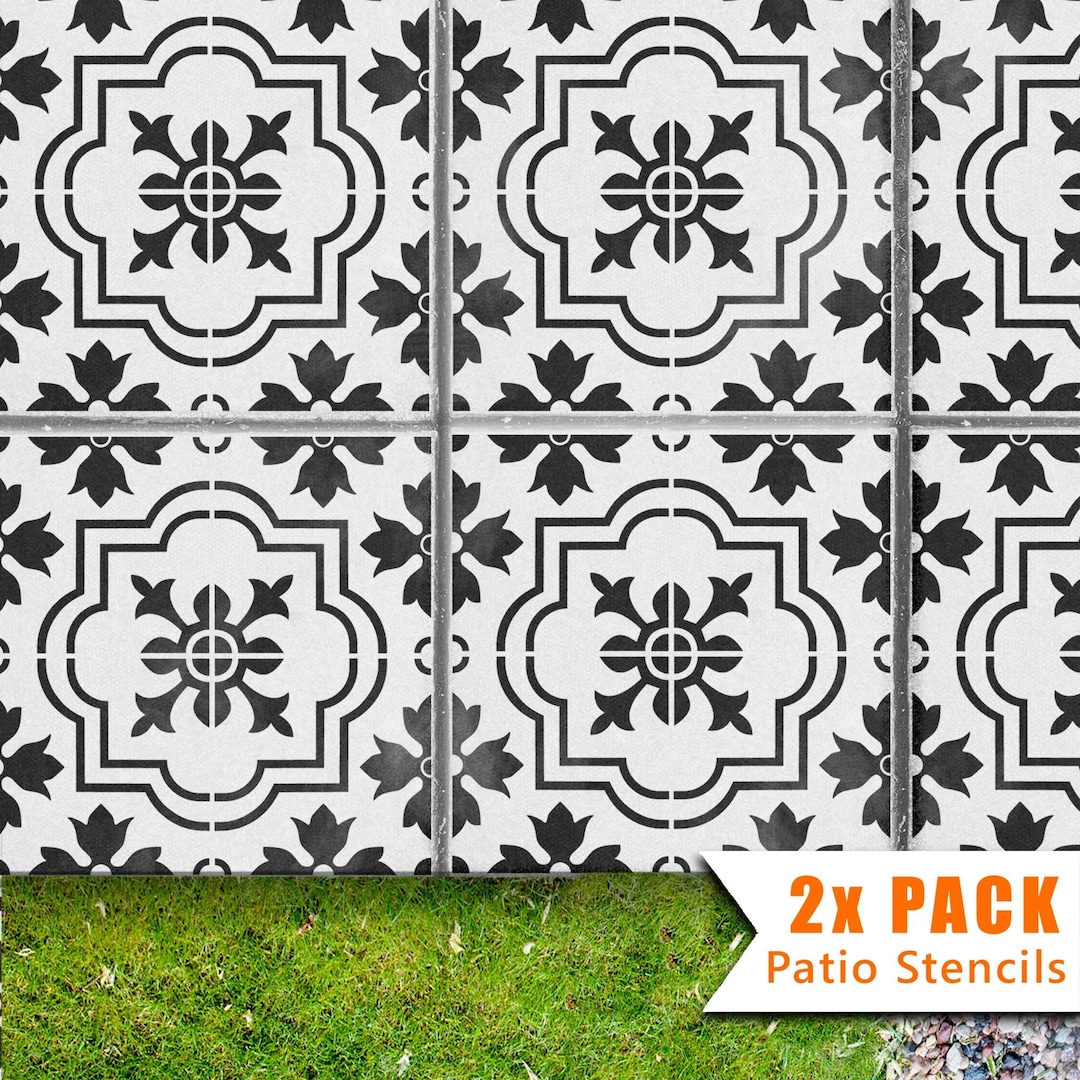 Patio Slab Stencil - 60x60 and 45x45 Cm Square Concrete Garden Paver ...