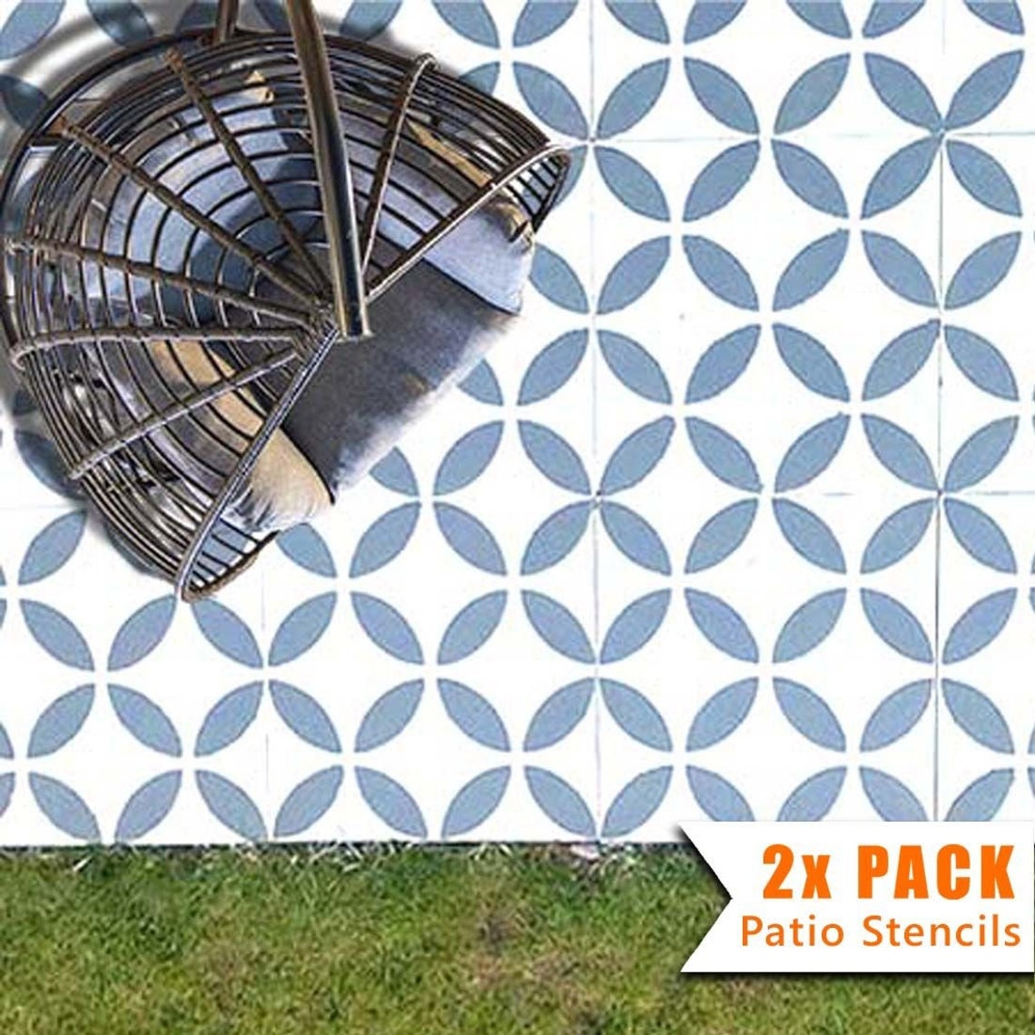 Patio Slab Stencil - 60x60 and 45x45 Cm Square Concrete Garden Paver ...