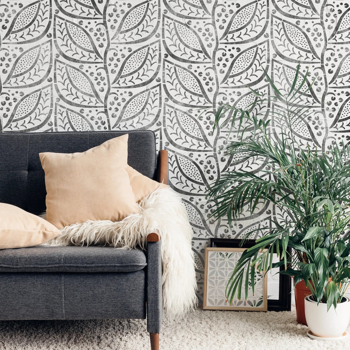 WALL STENCIL Boho African Batik Stencil for Painting Walls - Etsy