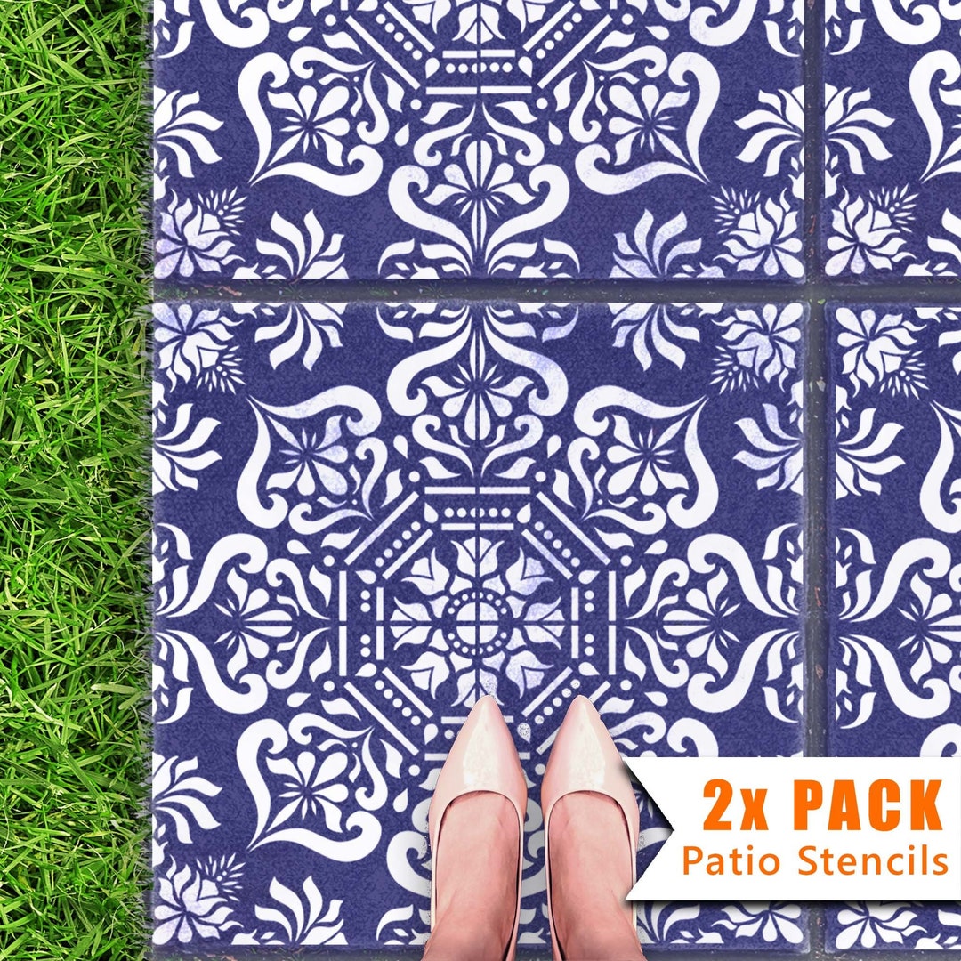 Patio Slab Stencil - 60x60 and 45x45 Cm Square Concrete Garden Paver ...