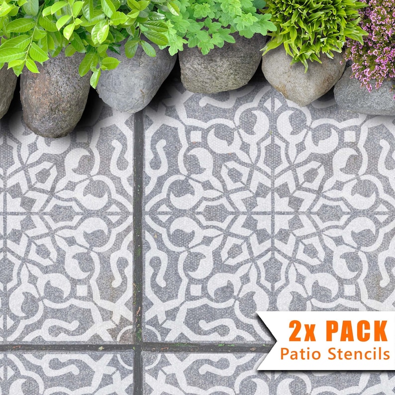 Patio Slab Stencil 60x60 and 45x45 Cm Square Concrete Garden Paver ...