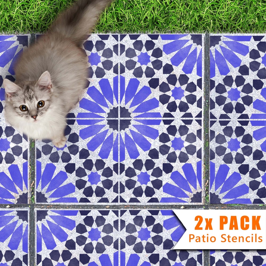 Patio Slab Stencil - 60x60 and 45x45 Cm Square Concrete Garden Paver ...