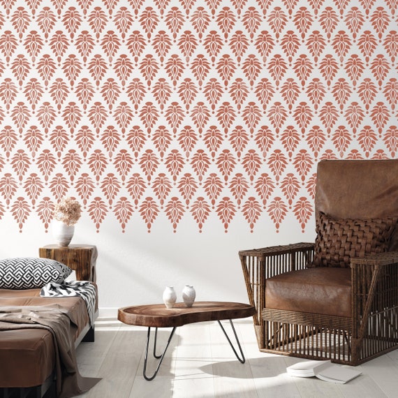 STENCIL for Walls INDORE Indian Stencil Damask Wall Stencil - Etsy