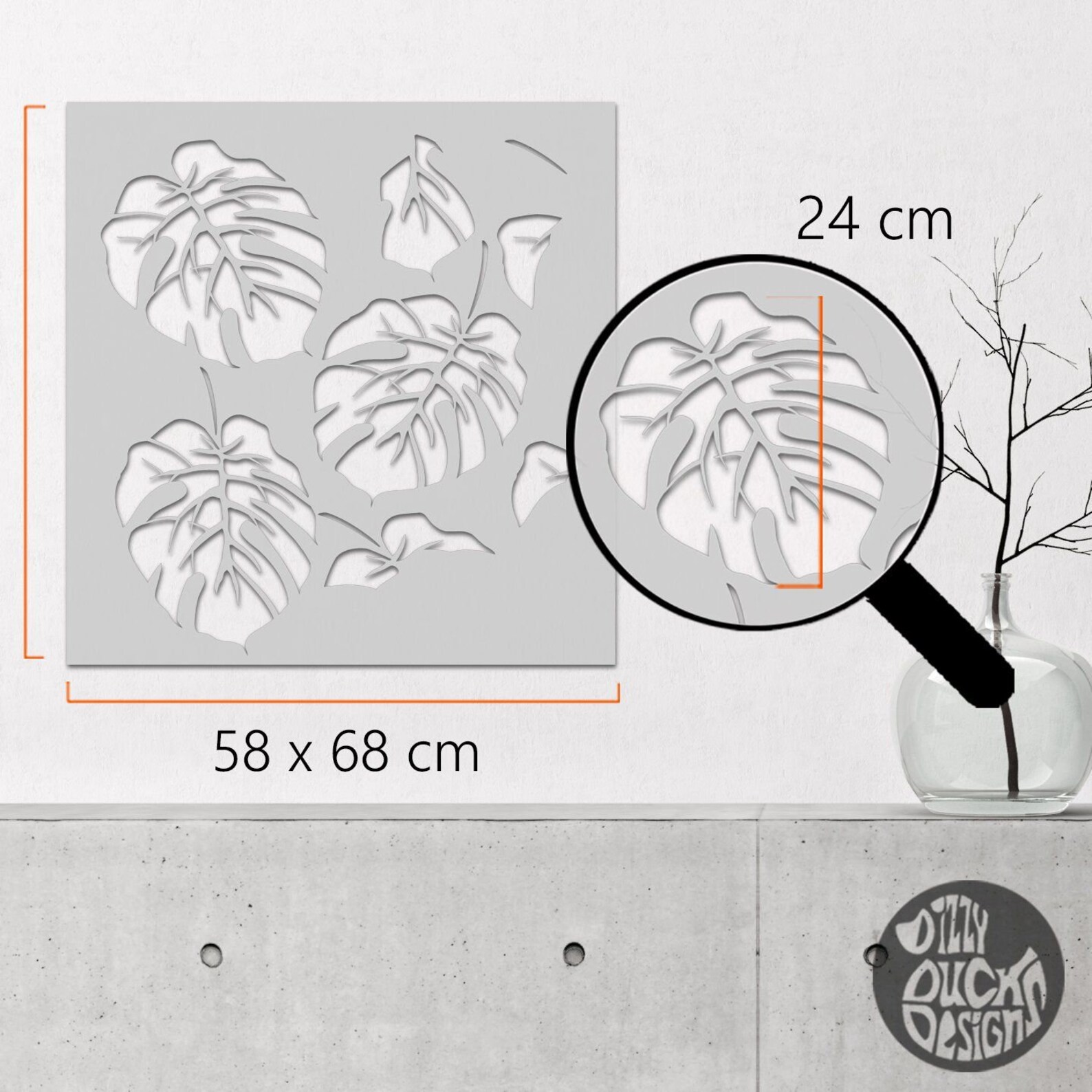 WALL STENCIL Tropical Leaf Wall Stencil Monstera Stencil for - Etsy