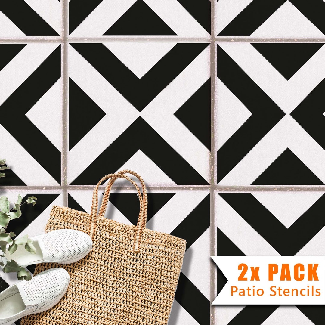 Patio Slab Stencil - 60x60 and 45x45 Cm Square Concrete Garden Paver ...