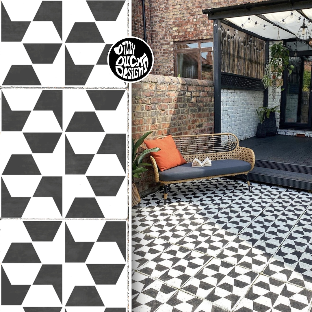 Patio Slab Stencil - 60x60 and 45x45 Cm Square Concrete Garden Paver ...