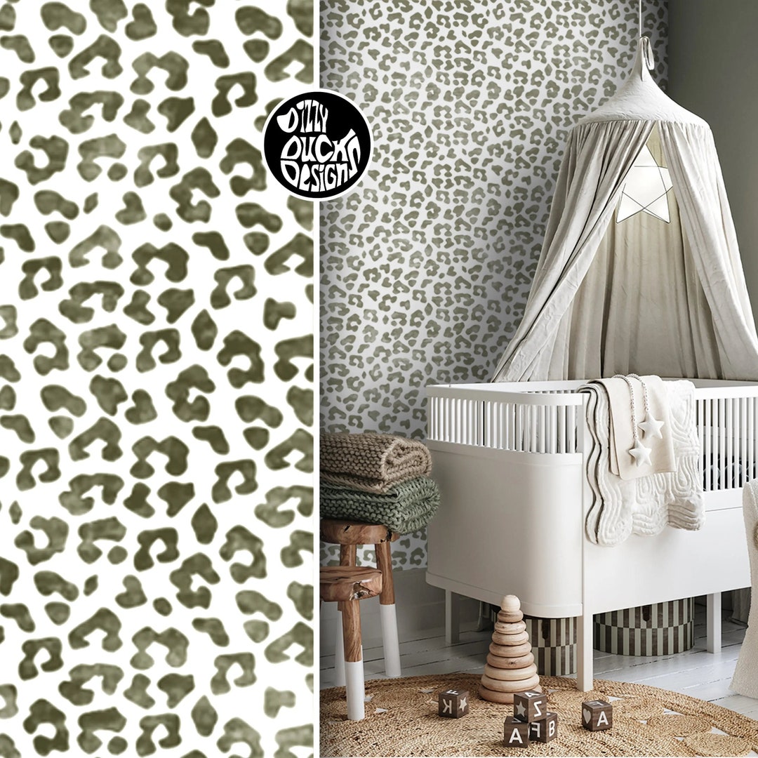 WALL STENCIL - Leopard Print Stencil for Painting Nursery Wall Décor ...