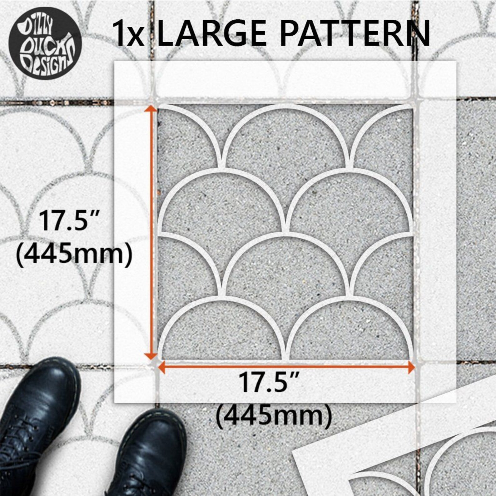Patio Slab Stencil 60x60 and 45x45 Cm Square Concrete Garden Paver ...