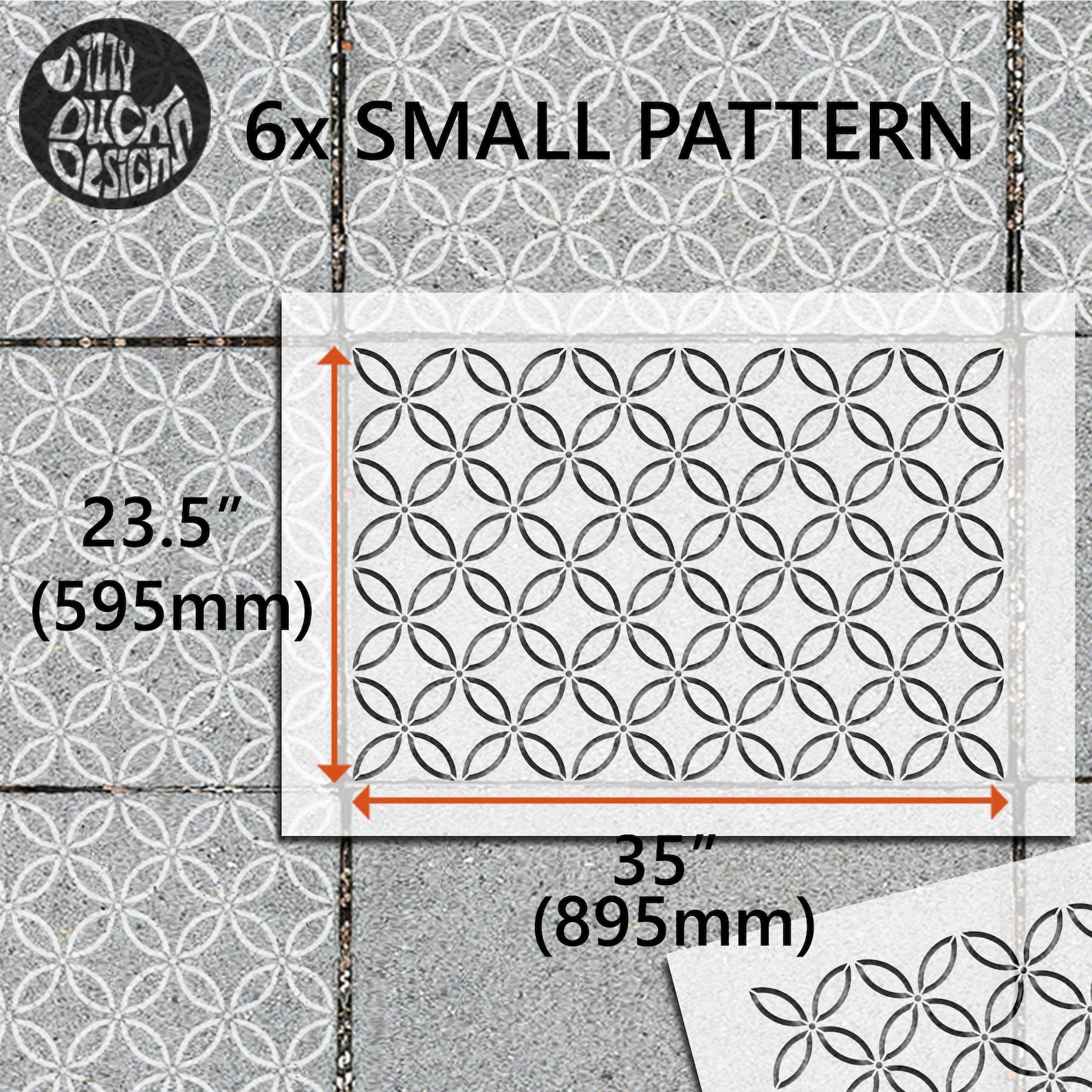 Patio Slab Stencils for Large 900x600 Rectangle Concrete Garden Pavers ...